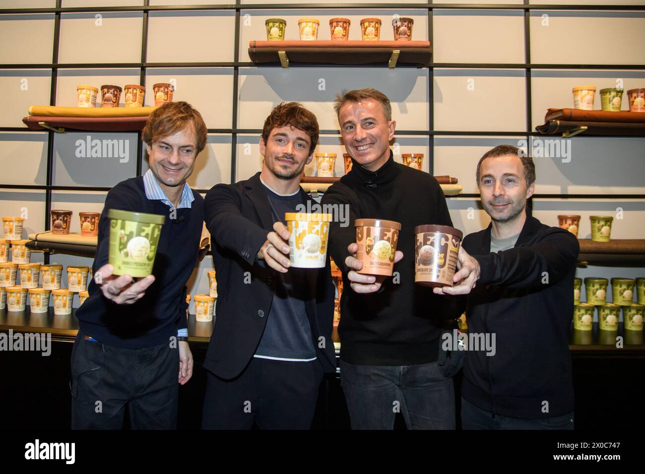 Milano, Italia. 11th Apr, 2024. Guido Martinetti, Charles Leclerc ...