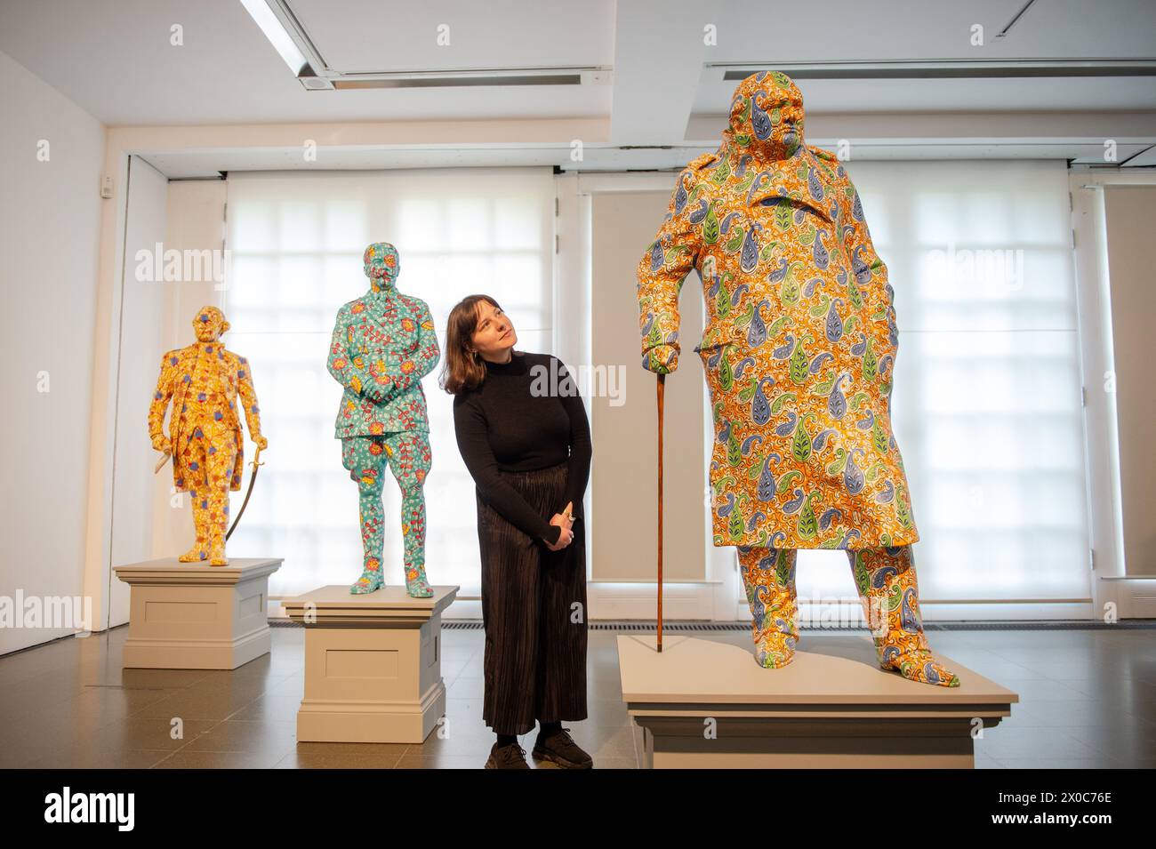 London, England, UK. 11th Apr, 2024. Gallery staff member stands by ...