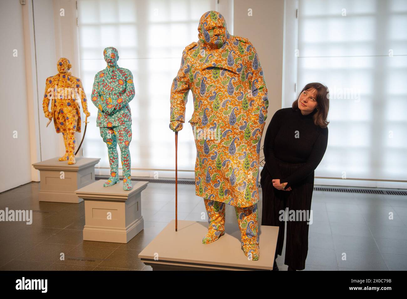London, England, UK. 11th Apr, 2024. Gallery staff member stands by ...
