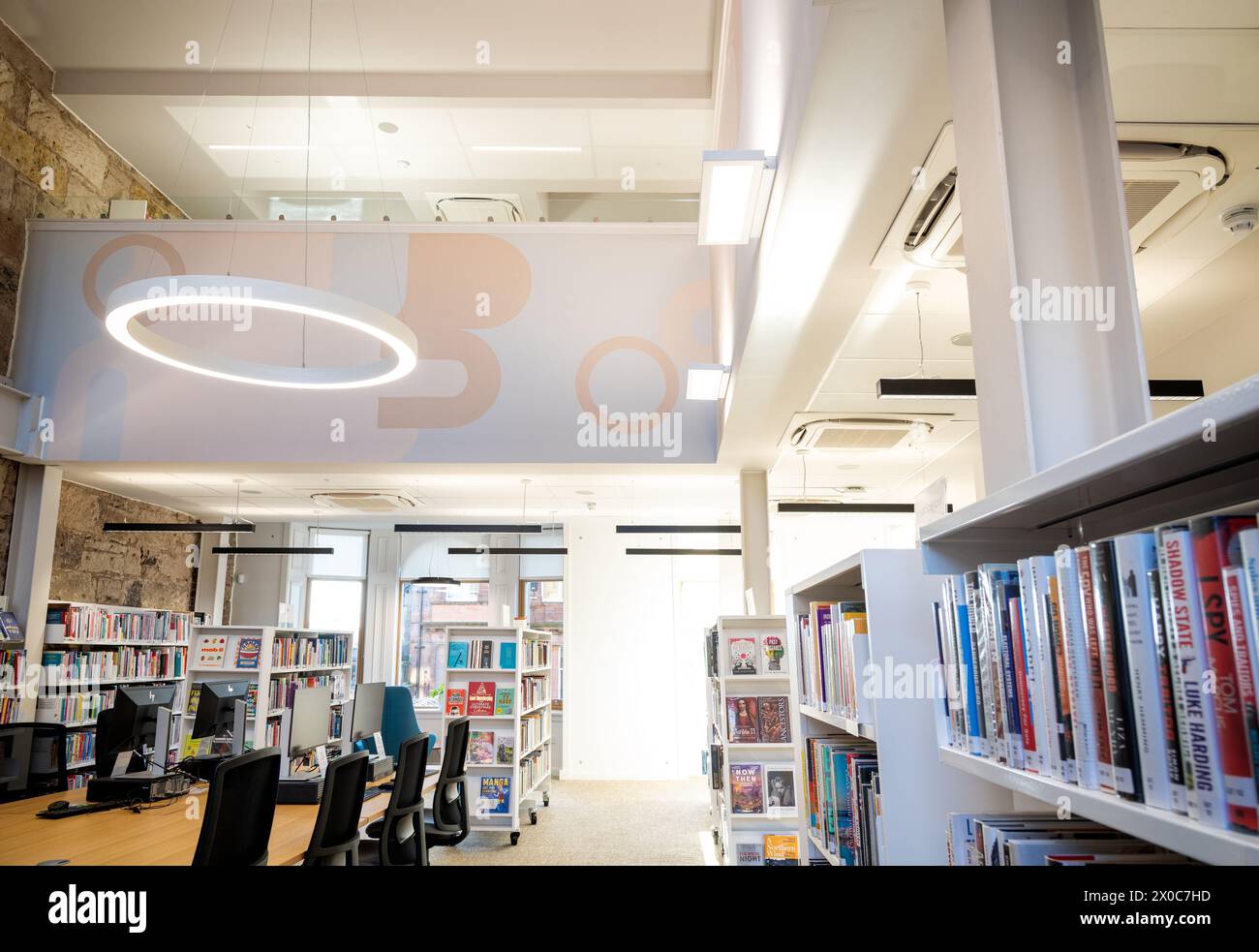 Paisley Central Library opened in 2023 on Paisley High Street Stock ...