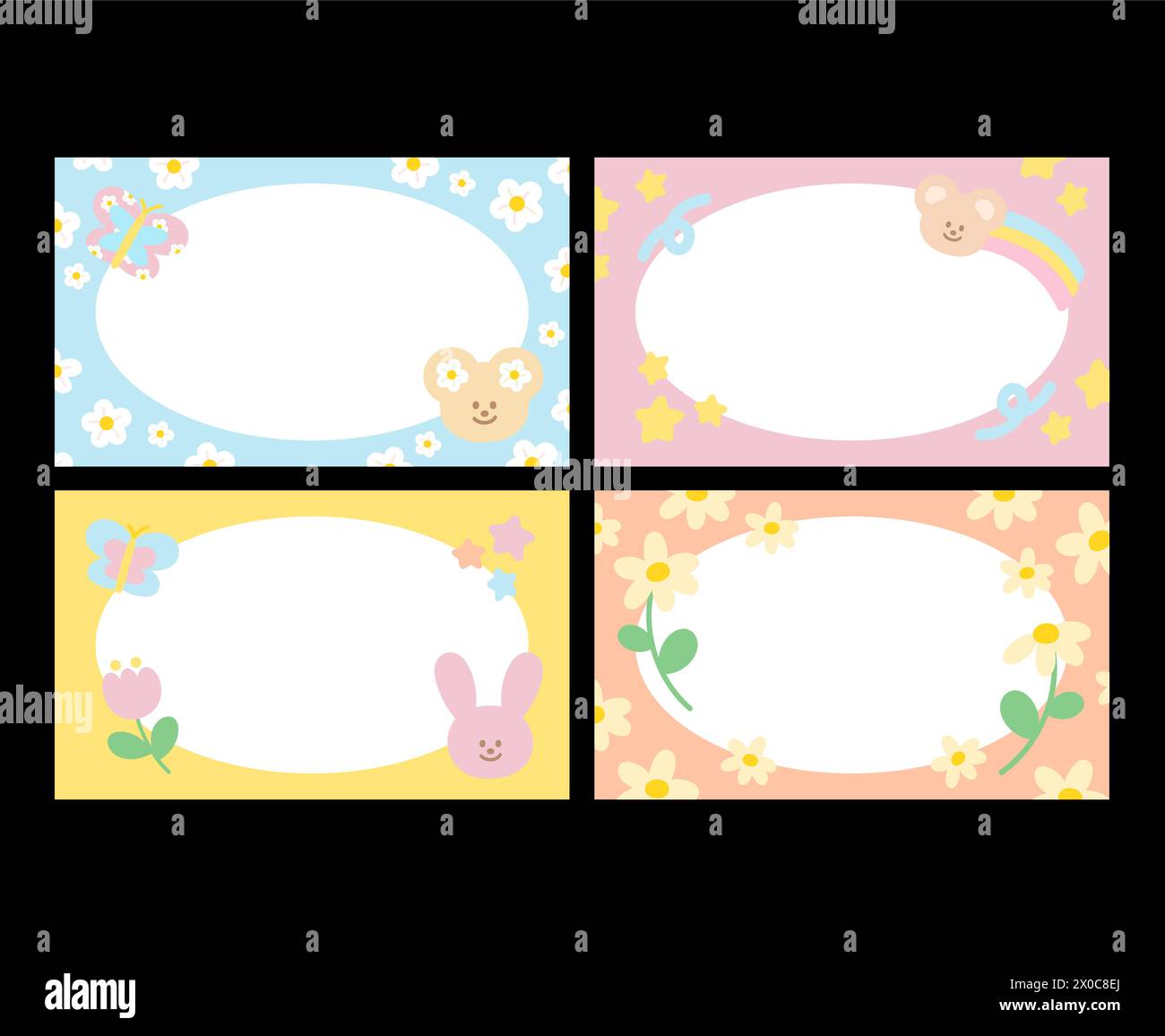 Cute flower frames Stock Vector Images - Alamy