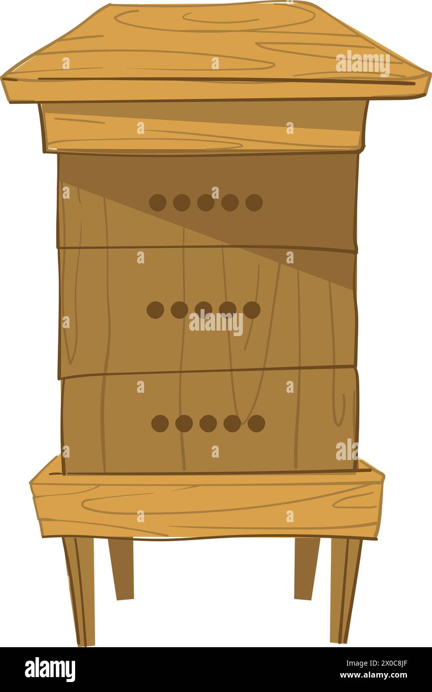 Langstroth hive wooden construction for bee cells Stock Vector Image ...
