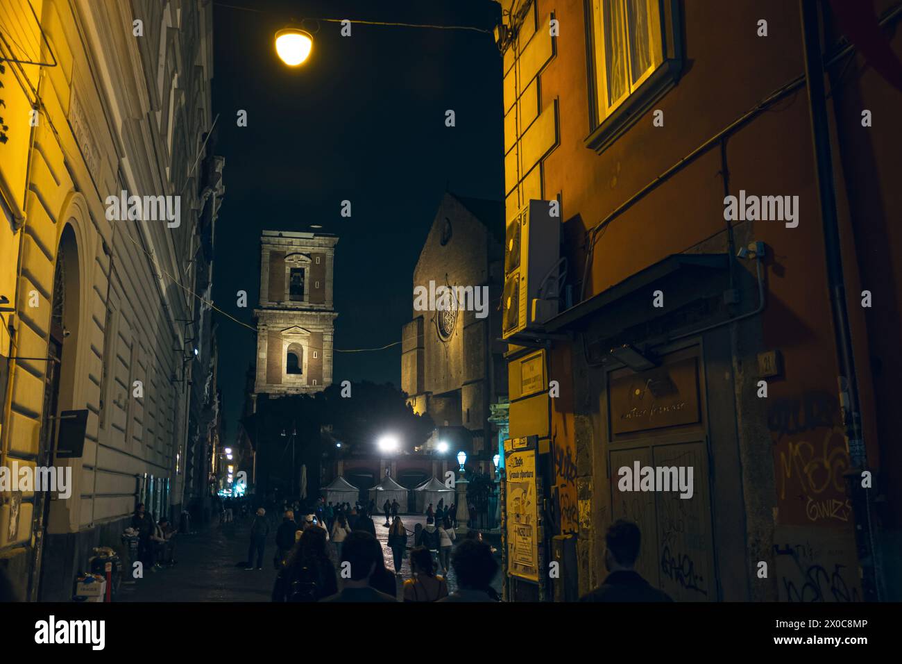 Image of the Basilica of Santa Clara with its Tower in Naples Stock ...
