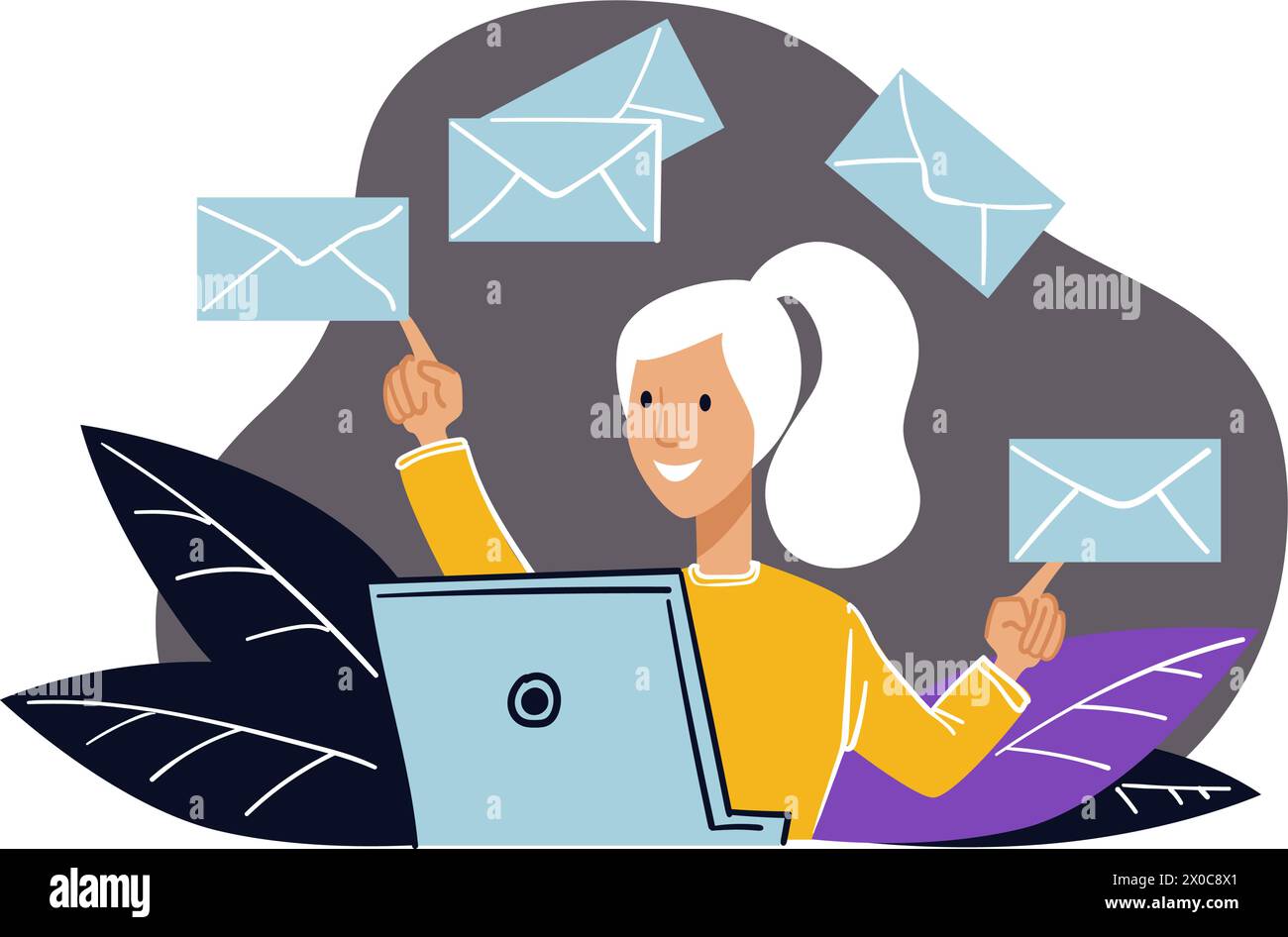 Secretary with correspondence envelops in office Stock Vector Image ...