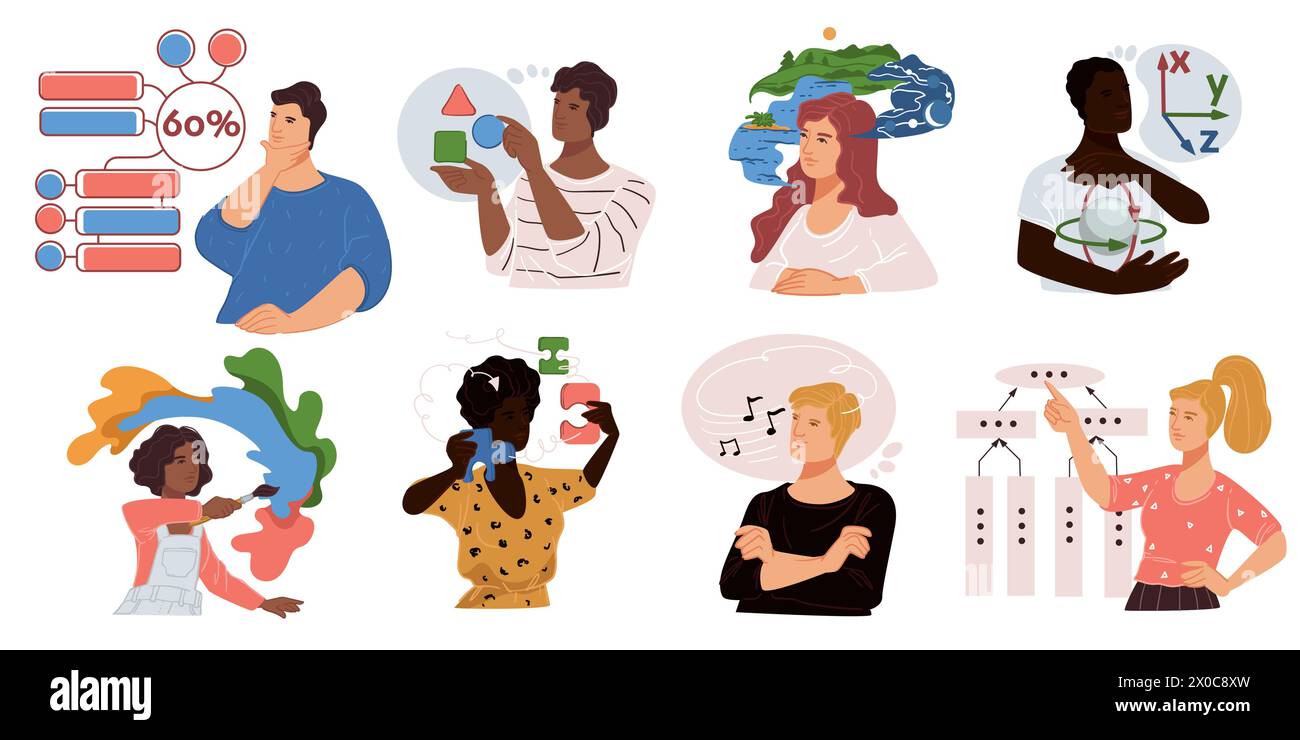 People thinking and brainstorming, solving problem Stock Vector Image ...