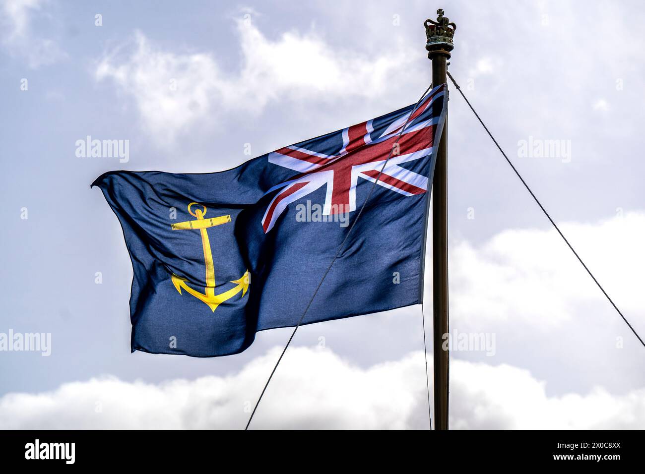 The ship's ensign during the Service of Dedication for the Royal Fleet ...