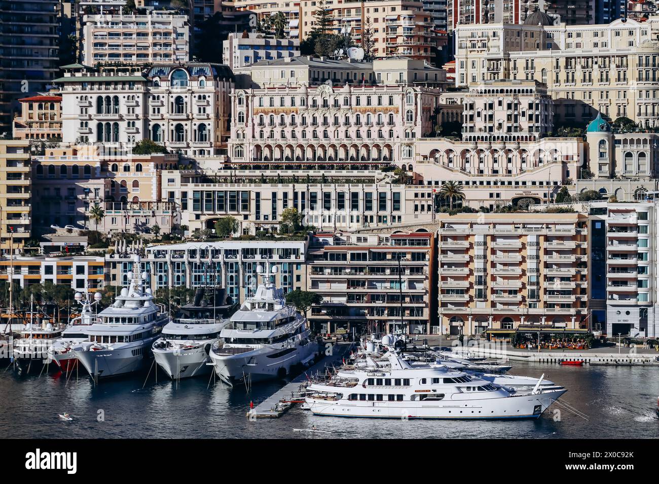 Monaco, Monaco - 20 January 2024: Beautiful facades of the Principality ...