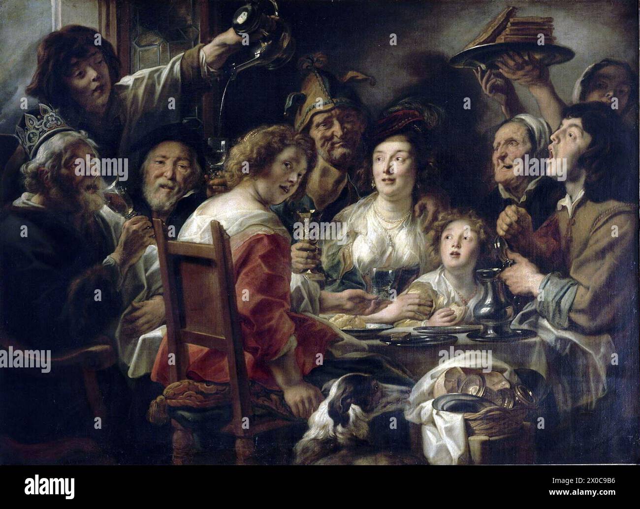 Jacob Jordaens - The King Drinks - Paris baroque painting Stock Photo ...