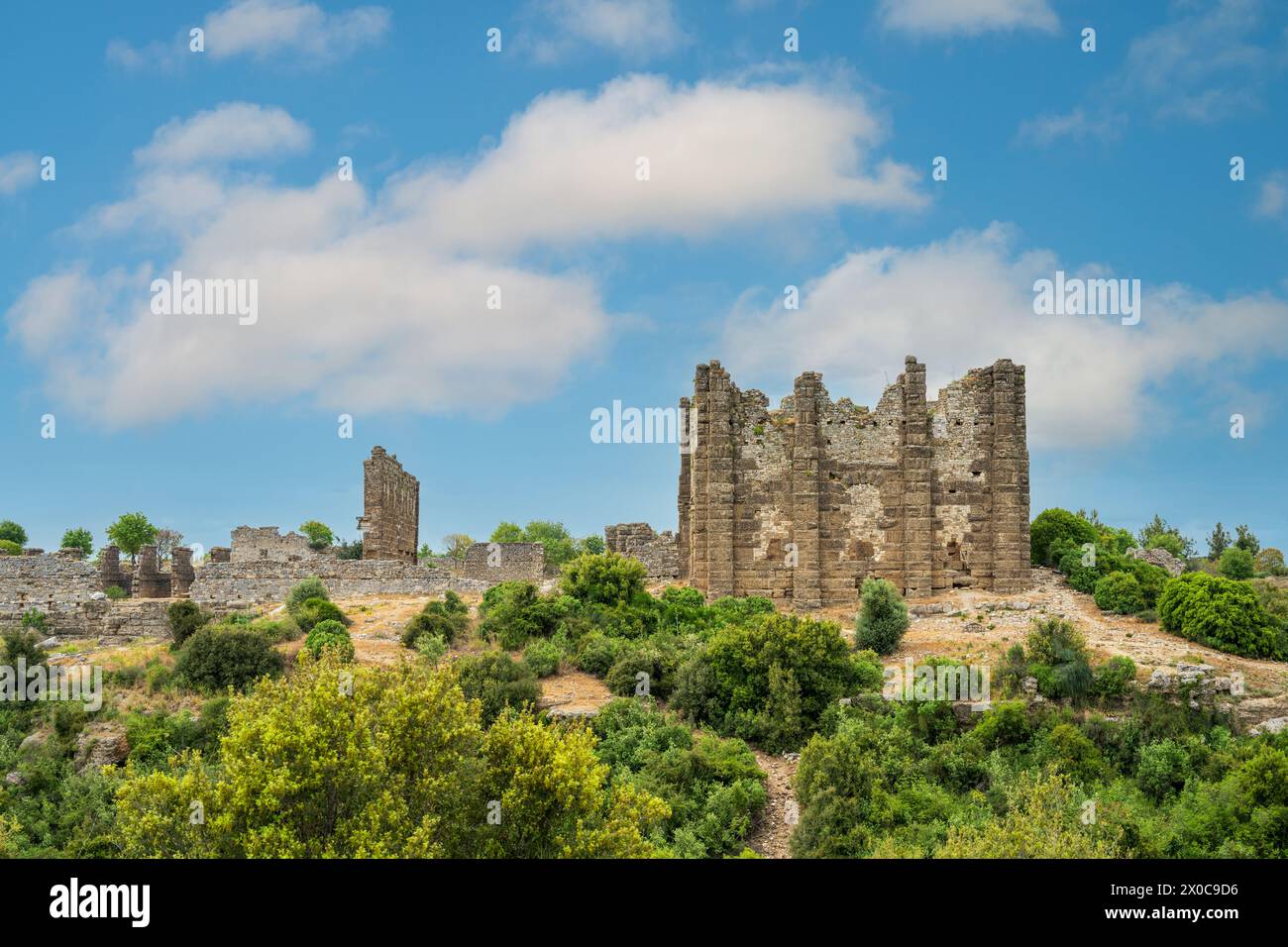 The Ancient City of Aspendos in Antalya Serik on a sunny day Stock ...