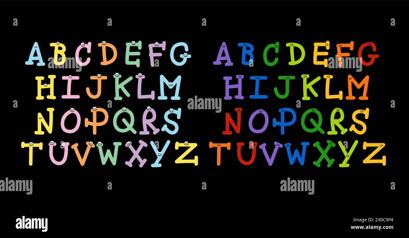 Rainbow A to Z alphabet letters design for font, pride month ...