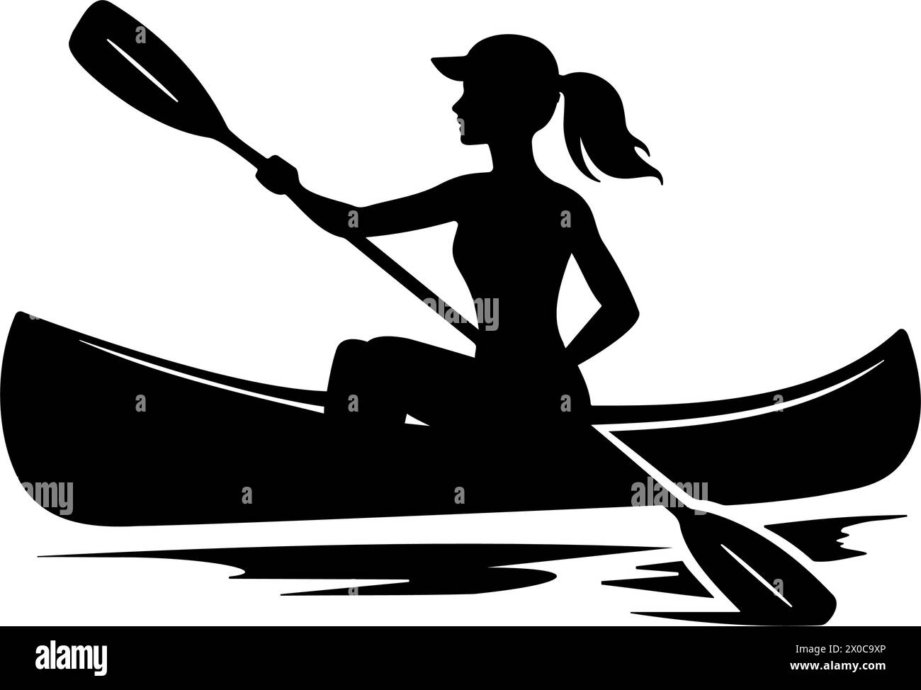 Woman on canoe Stock Vector Images - Alamy