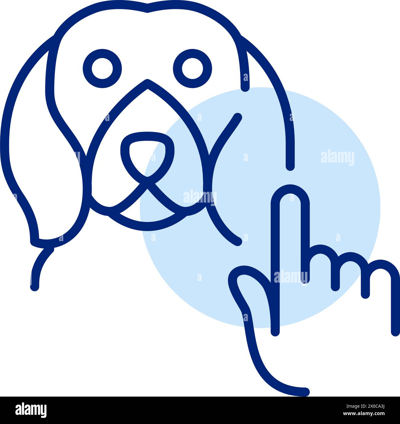 Find your pet. Finger tapping on dog picture. Browsing adoptable pets ...