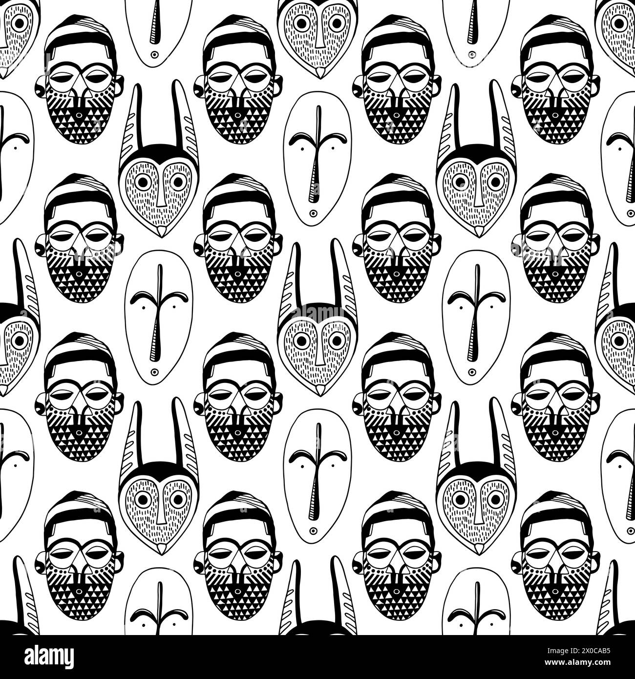 African masks Black and White Stock Photos & Images - Alamy