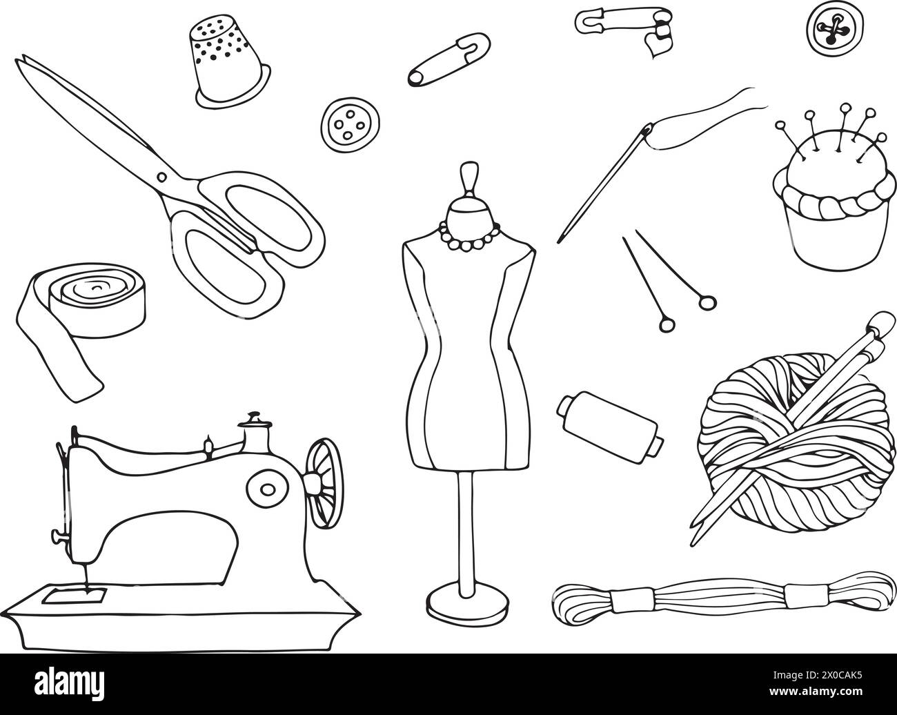 Sewing machine set up Stock Vector Images - Alamy