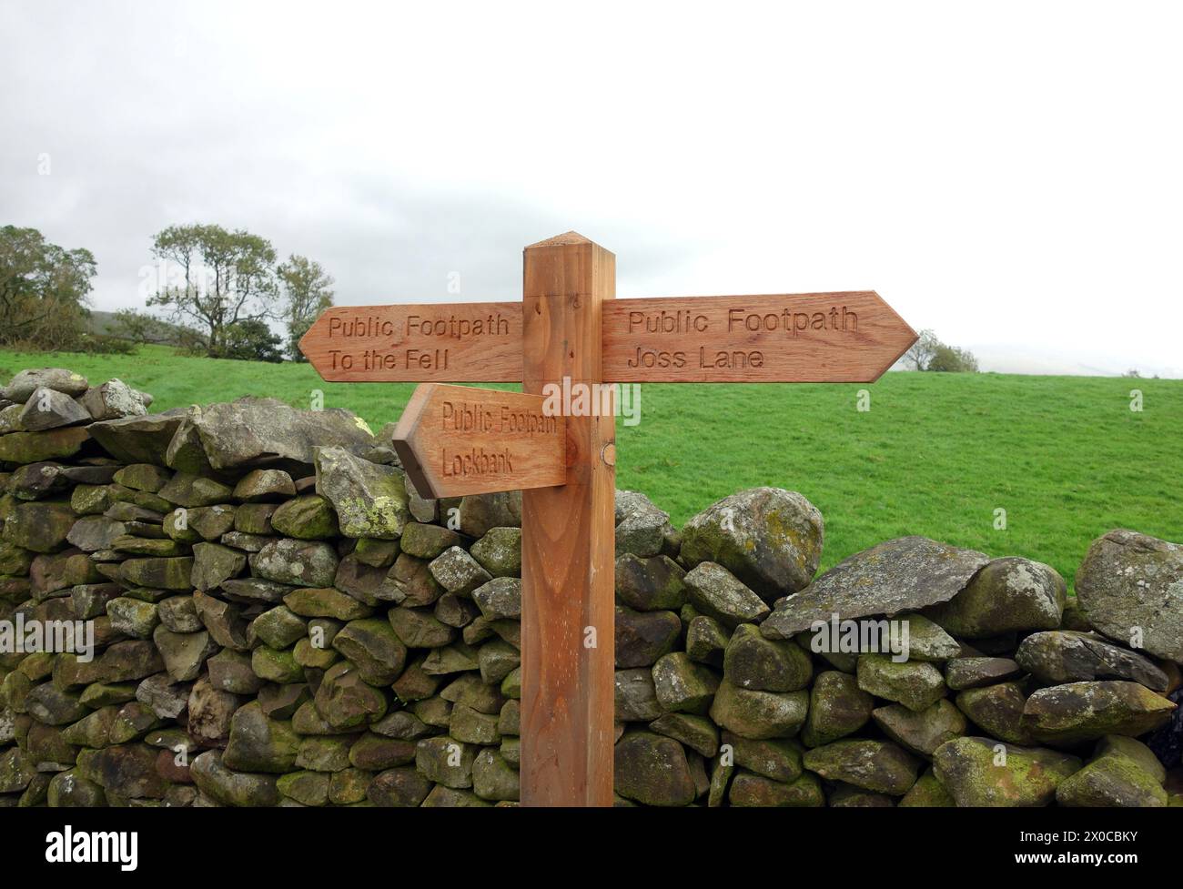 Wooden Signpost to The Howgills Fells, Joss Lane and Lockbank near ...