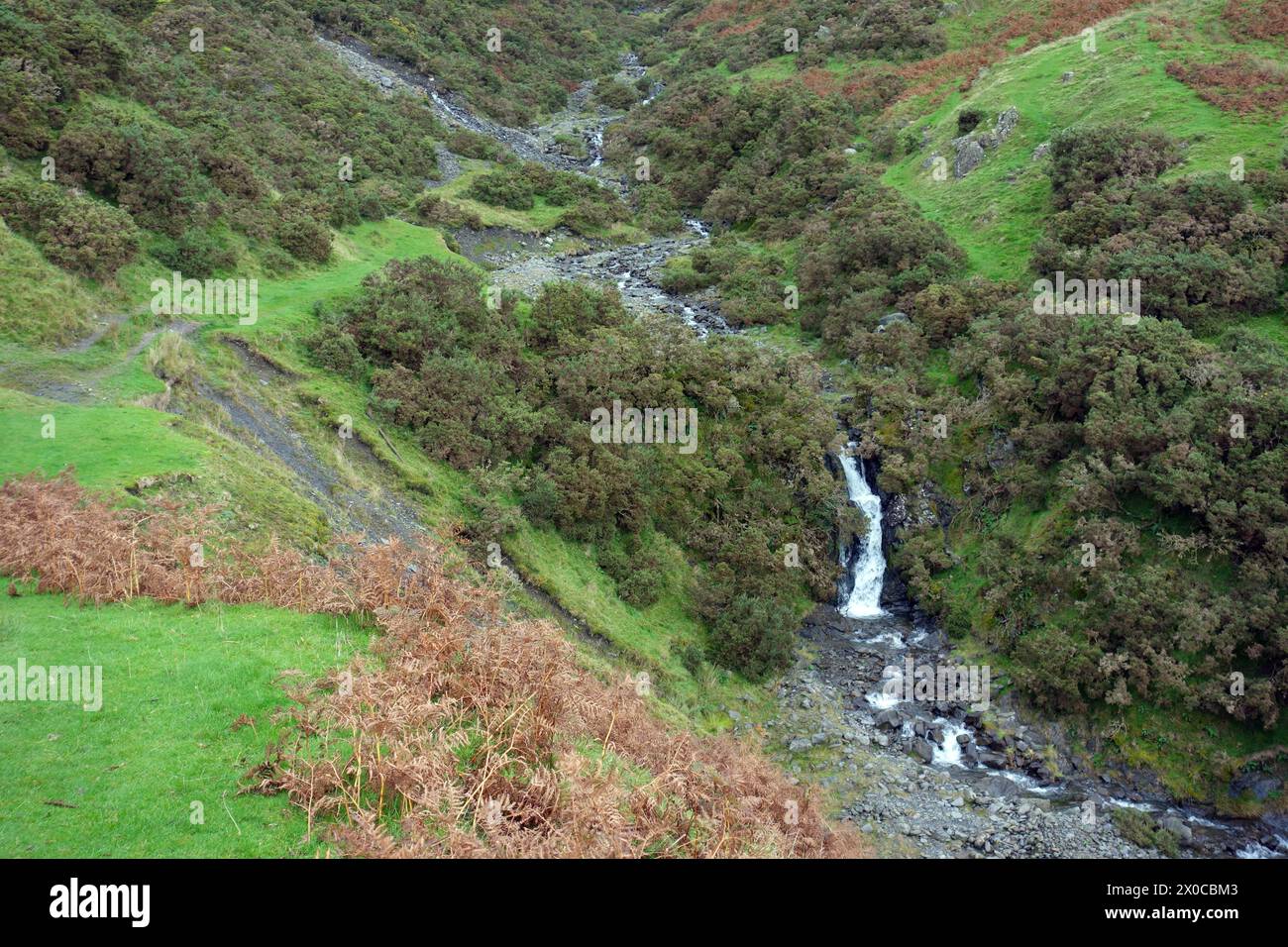 Waterfalls in Settlebeck Gill on the Dale High Way Trail near Sedbergh ...