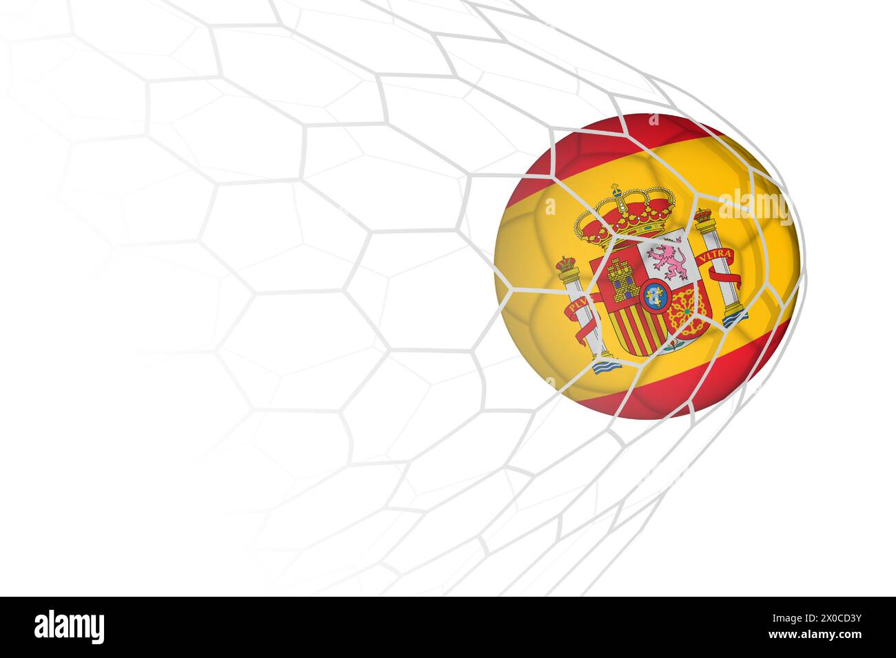 Spain flag soccer ball in net. Vector sport illustration Stock Vector ...