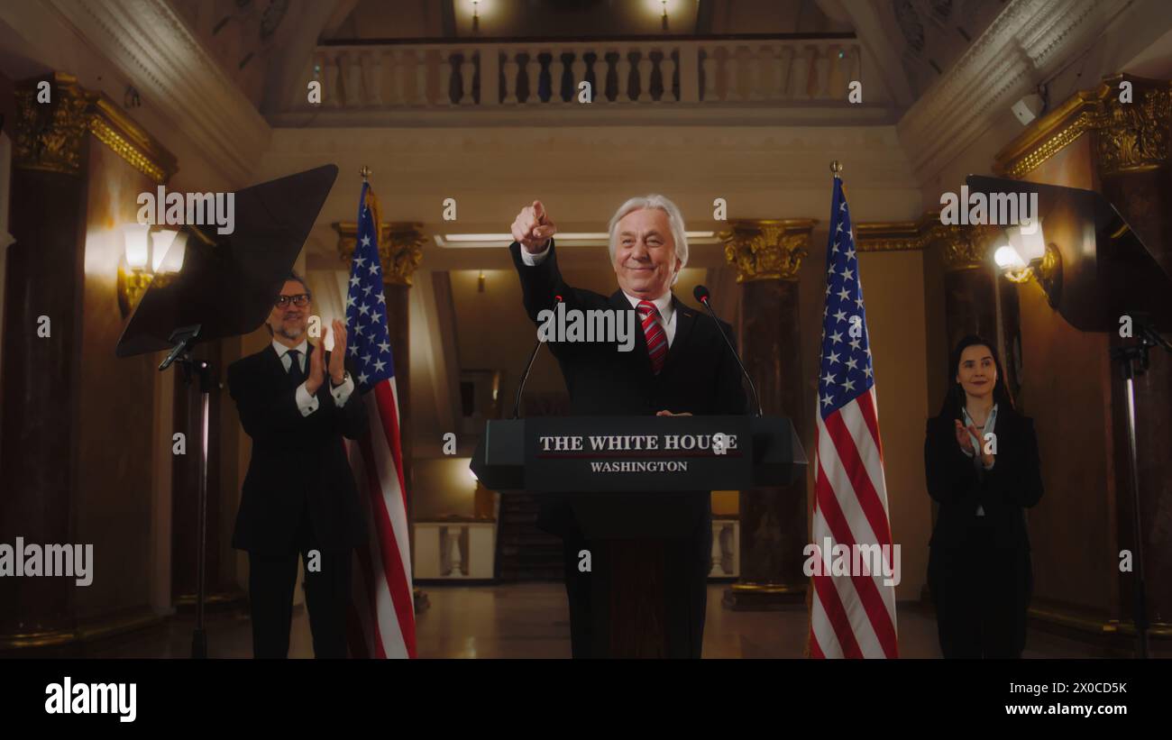Politician speech us screen hi-res stock photography and images - Alamy