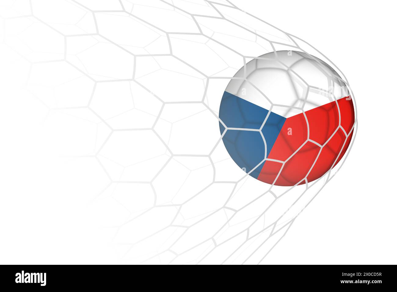 Czech Republic flag soccer ball in net. Vector sport illustration Stock ...