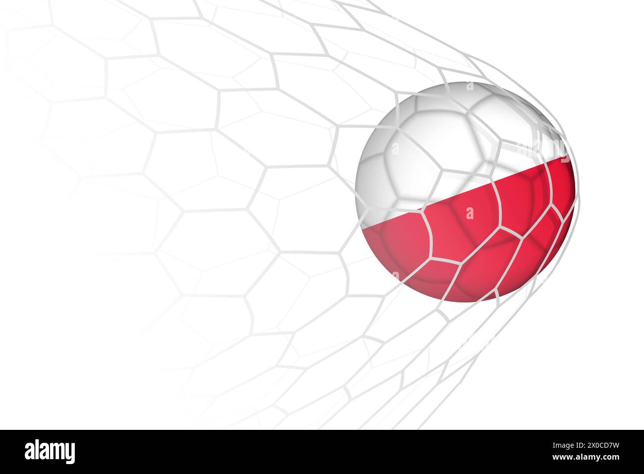 Poland flag soccer ball in net. Vector sport illustration Stock Vector ...
