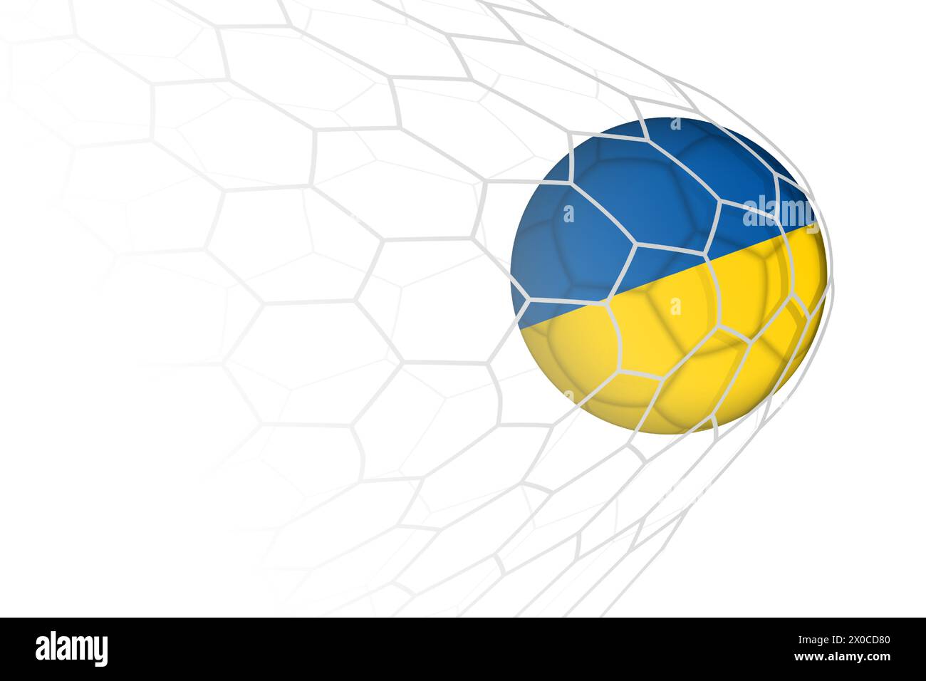 Ukraine flag soccer ball in net. Vector sport illustration Stock Vector ...