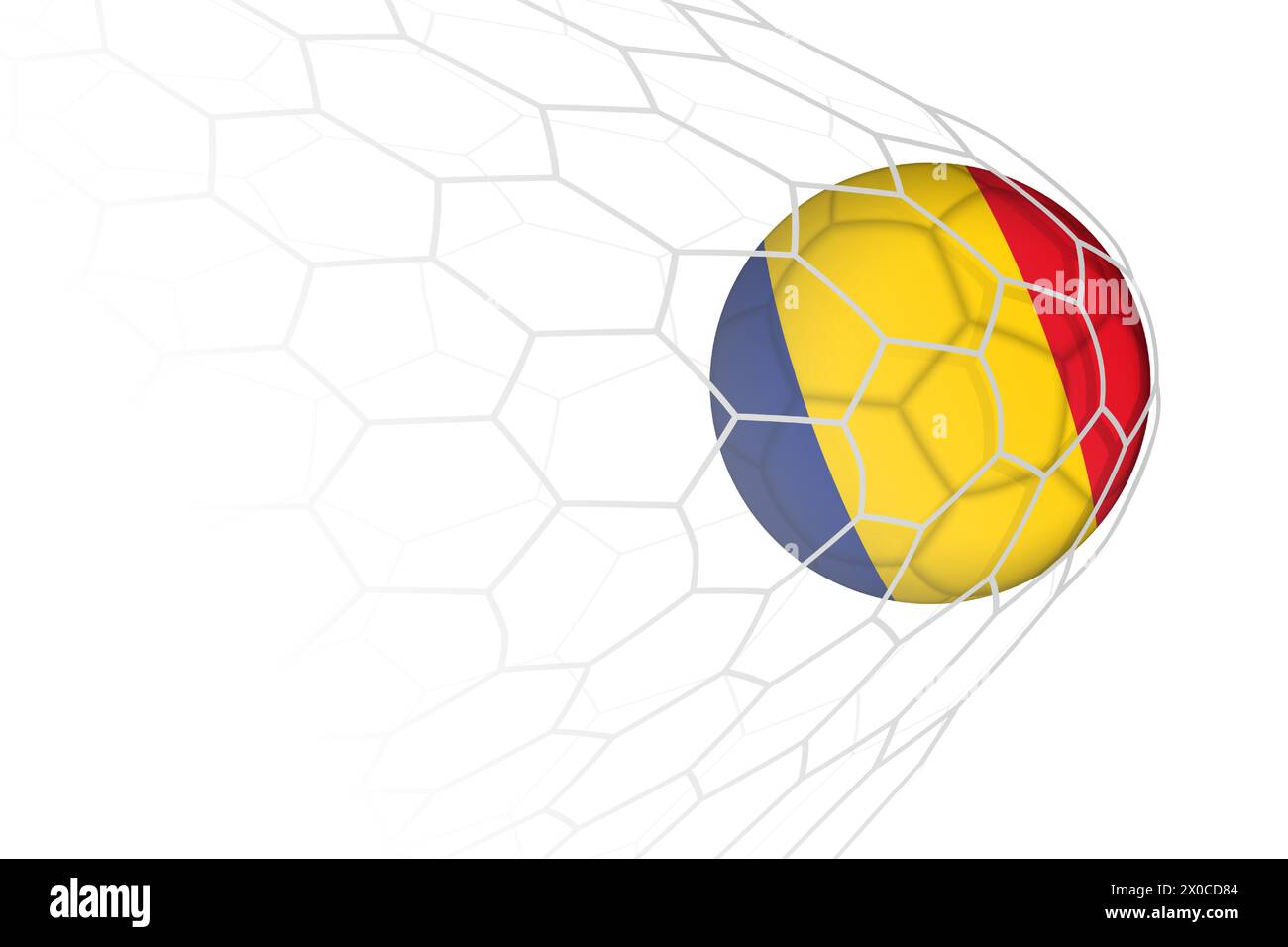 Romania flag soccer ball in net. Vector sport illustration Stock Vector ...