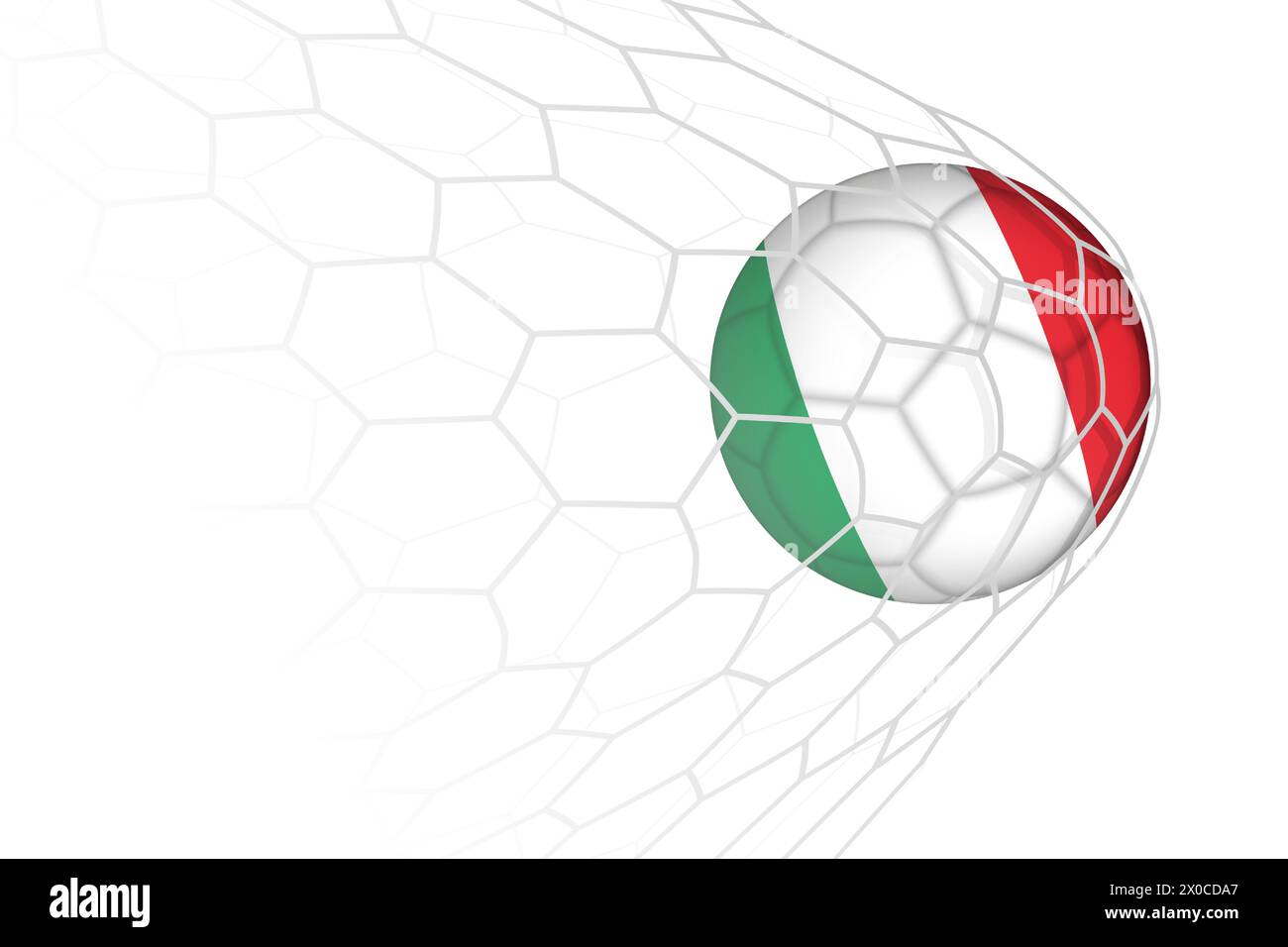 Italy flag soccer ball in net. Vector sport illustration Stock Vector ...