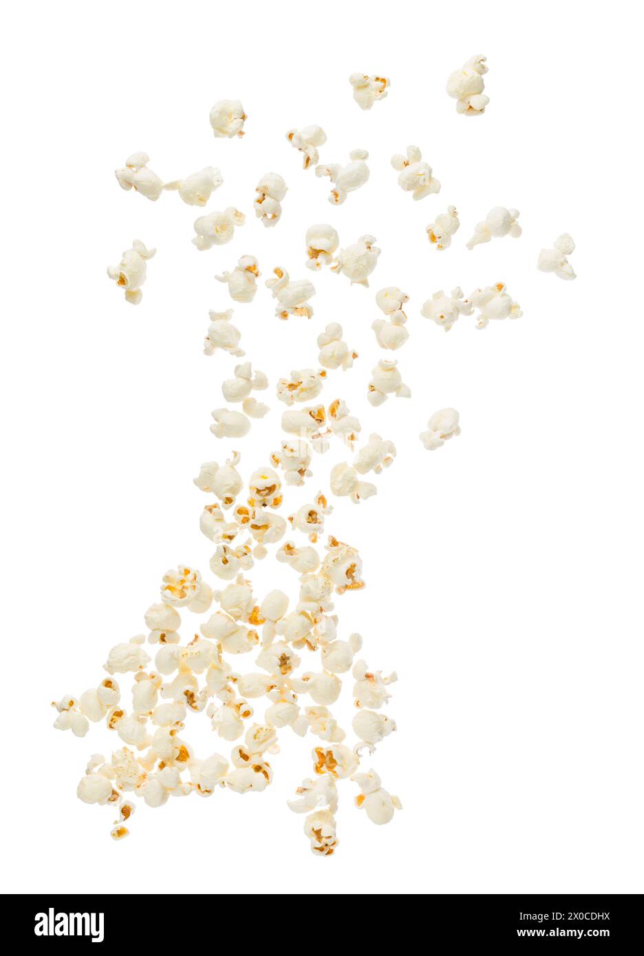 Popcorn flying, isolated on white background Stock Photo - Alamy