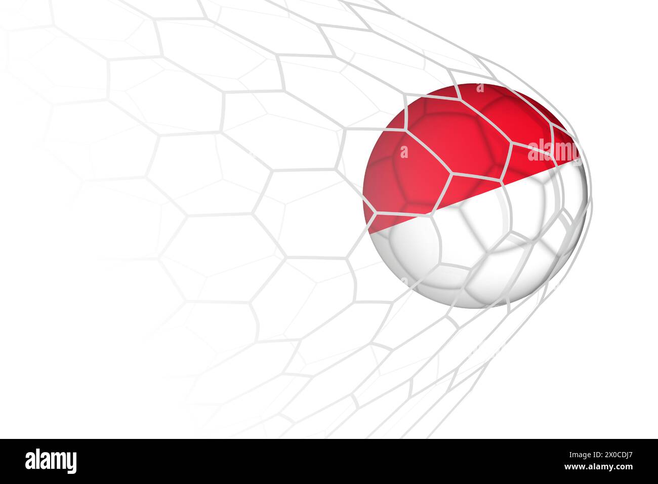 Monaco flag soccer ball in net. Vector sport illustration Stock Vector ...