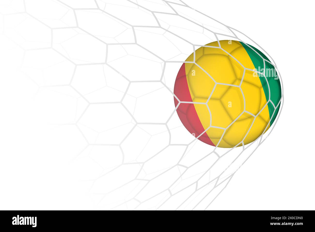 Guinea flag soccer ball in net. Vector sport illustration Stock Vector ...