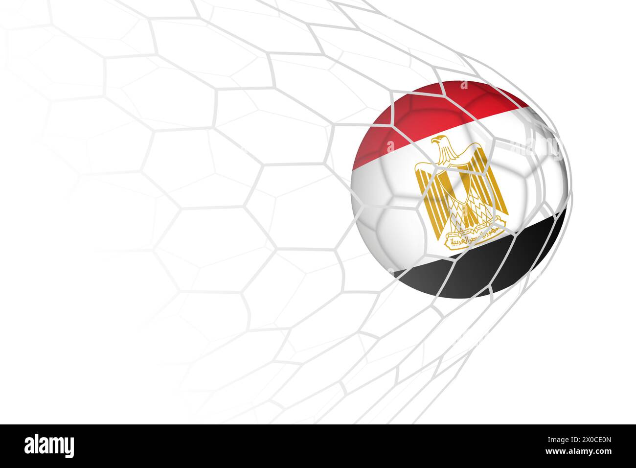 Egypt flag soccer ball in net. Vector sport illustration Stock Vector ...
