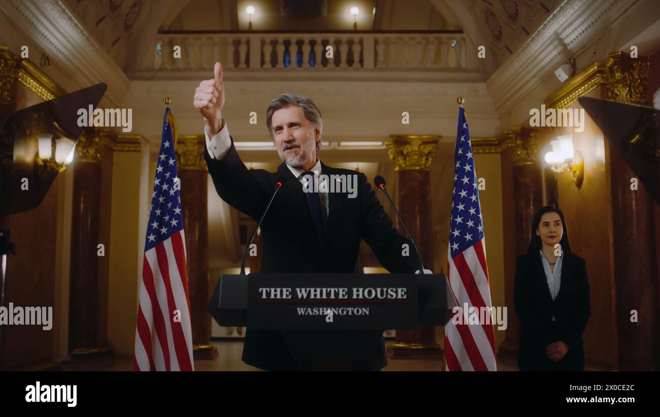 Positive President of the United States gives inspirational speech ...