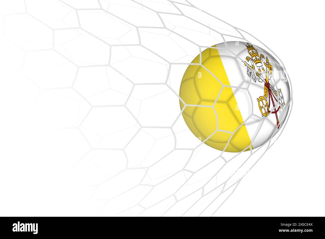 Vatican City flag soccer ball in net. Vector sport illustration Stock ...