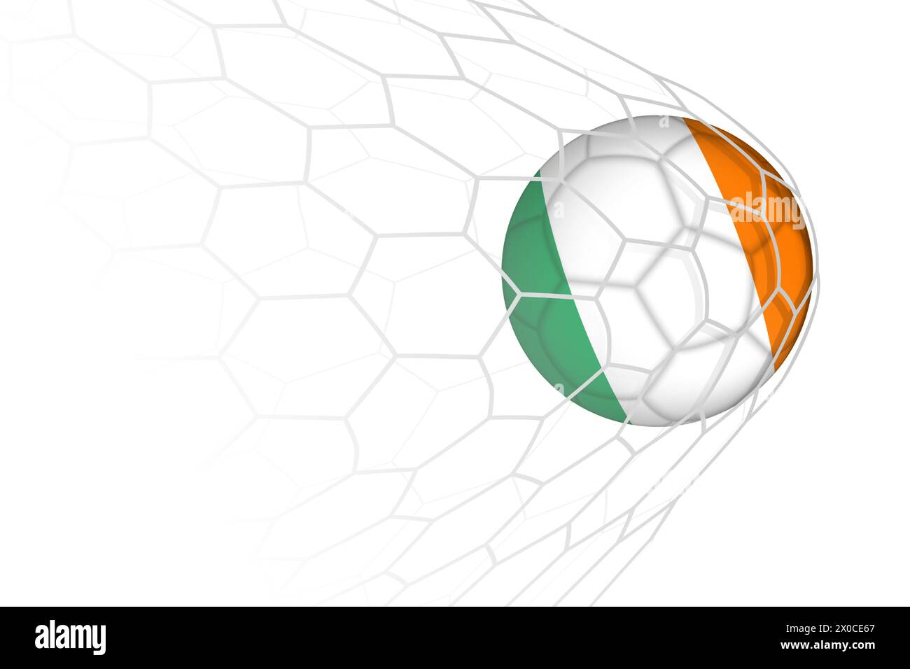 Ireland flag soccer ball in net. Vector sport illustration Stock Vector ...