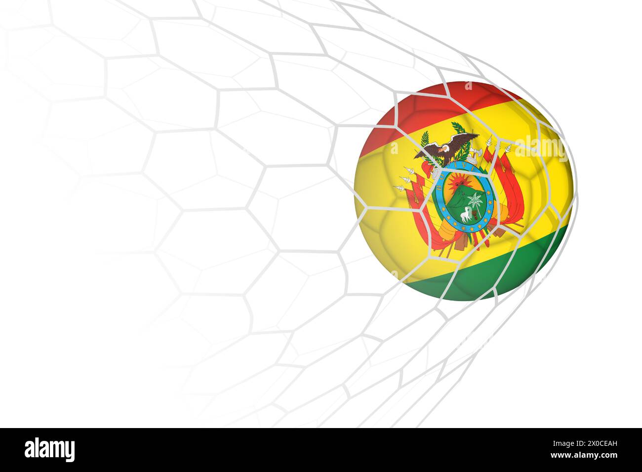 Bolivia flag soccer ball in net. Vector sport illustration Stock Vector ...