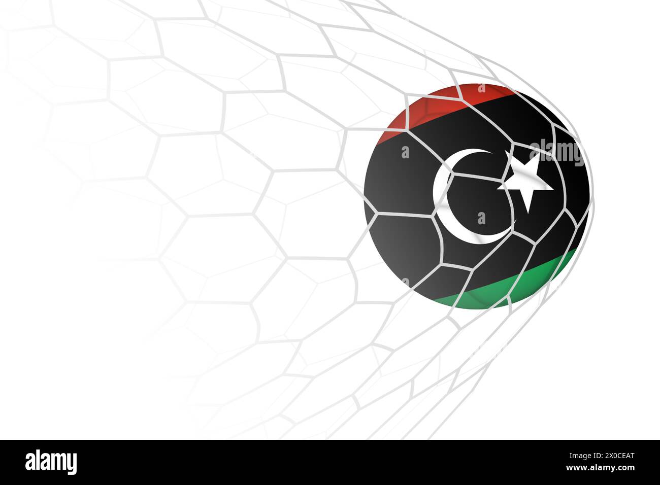 Libya flag soccer ball in net. Vector sport illustration Stock Vector ...