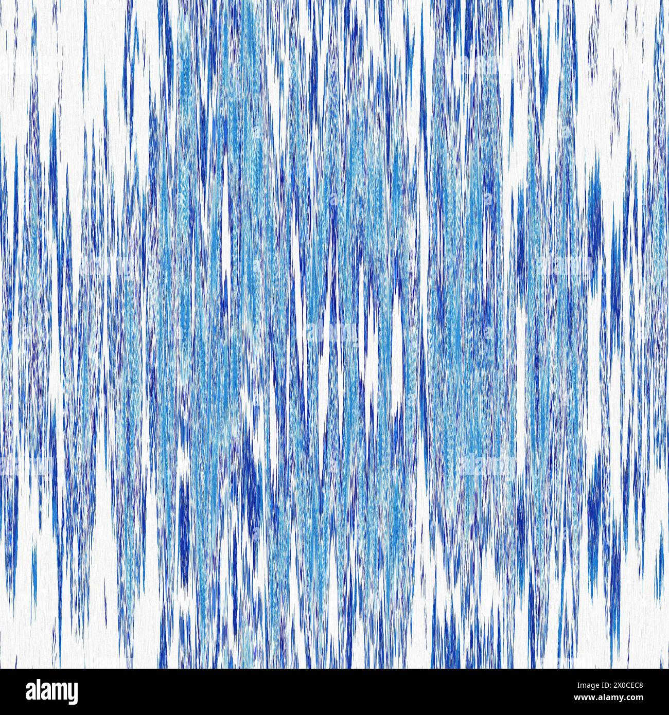 Indigo ikat dye stripe marled seamless pattern. Asian style wavy ...