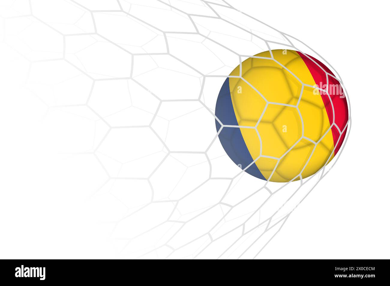 Chad flag soccer ball in net. Vector sport illustration Stock Vector ...