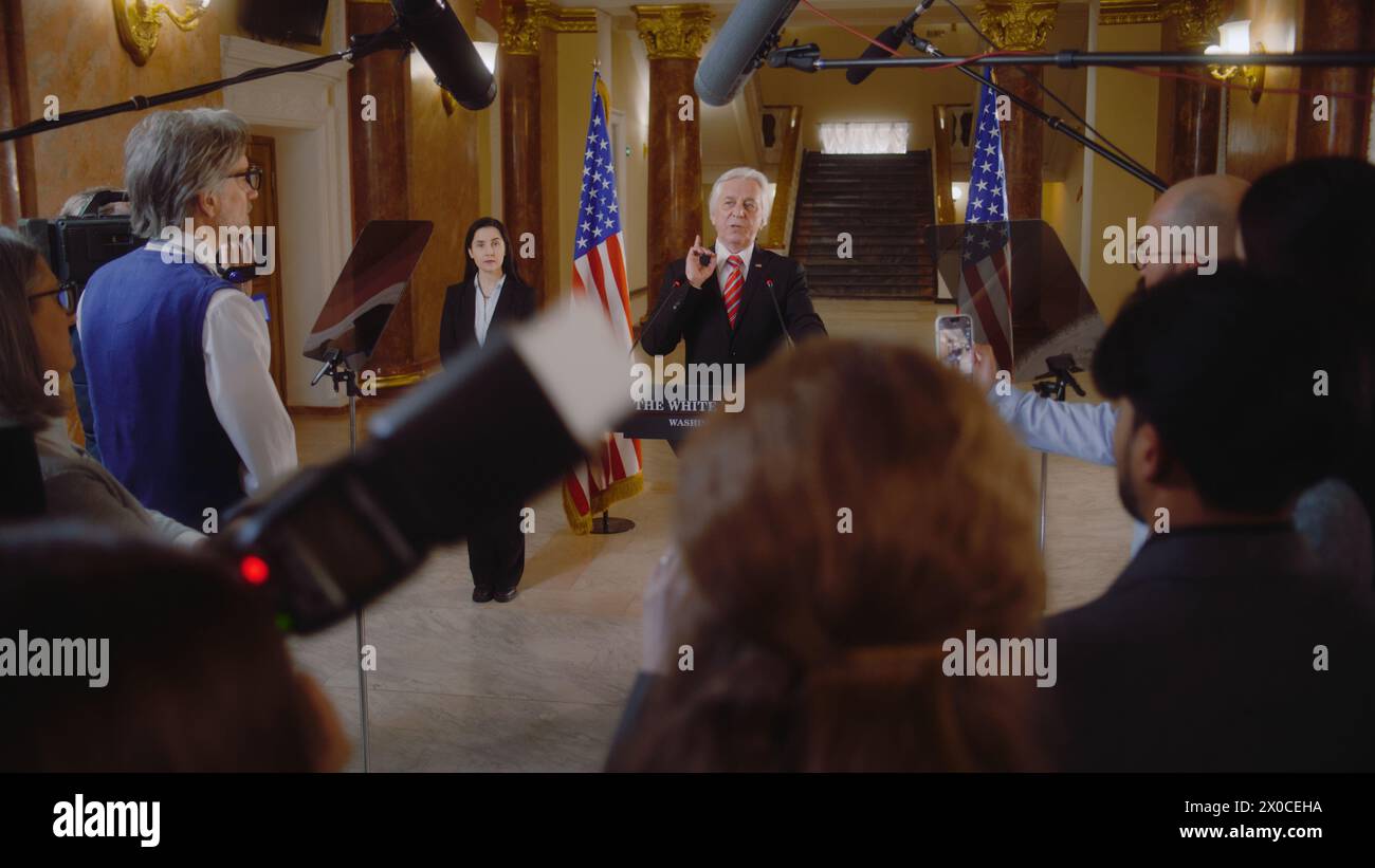 Senior republican politician answers press questions, gives interview ...