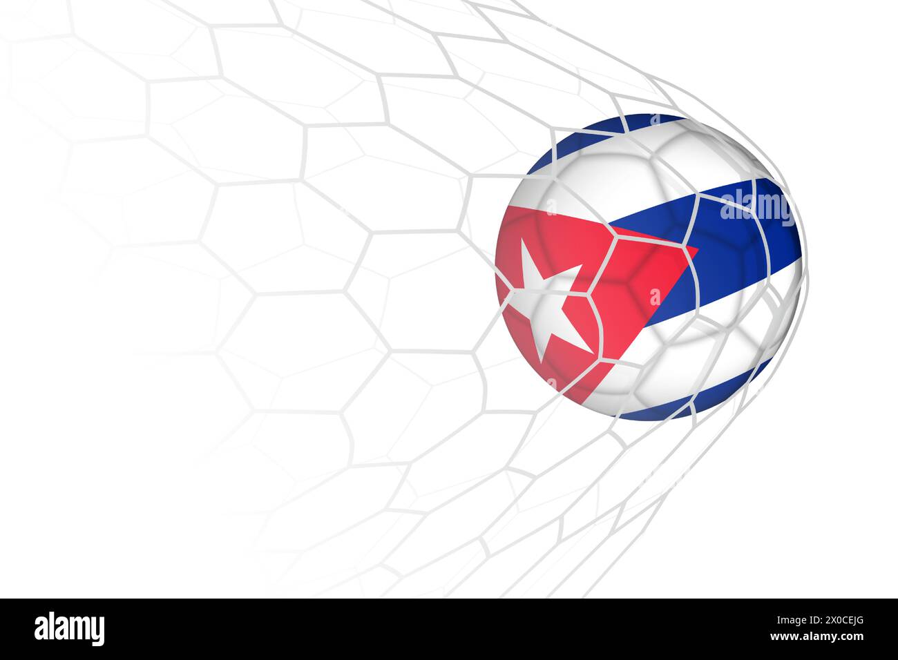 Cuba flag soccer ball in net. Vector sport illustration Stock Vector ...