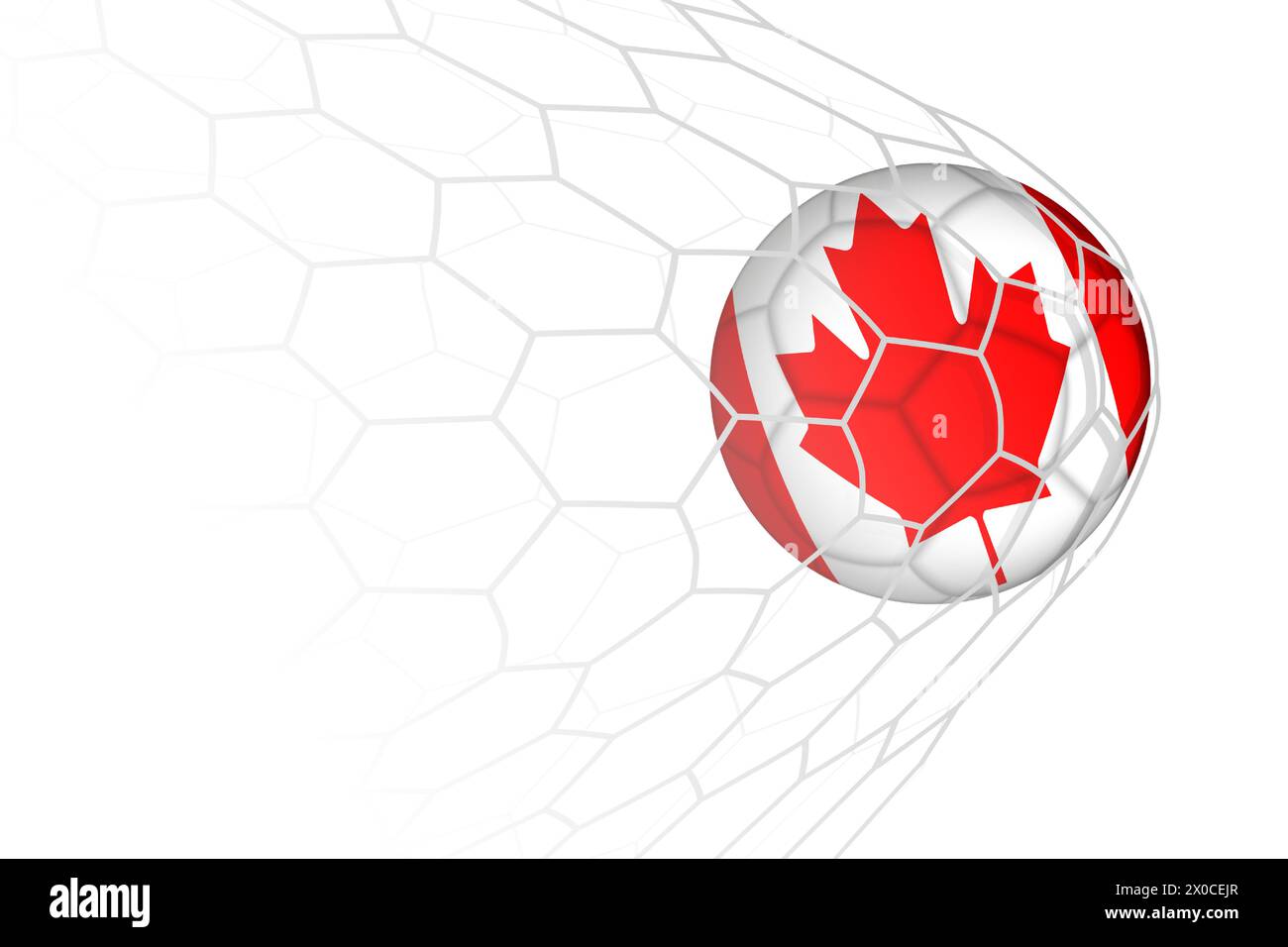 Canada flag soccer ball in net. Vector sport illustration Stock Vector ...