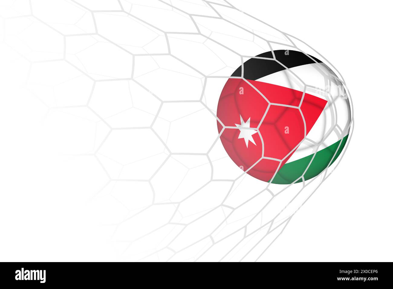 Jordan flag soccer ball in net. Vector sport illustration Stock Vector ...