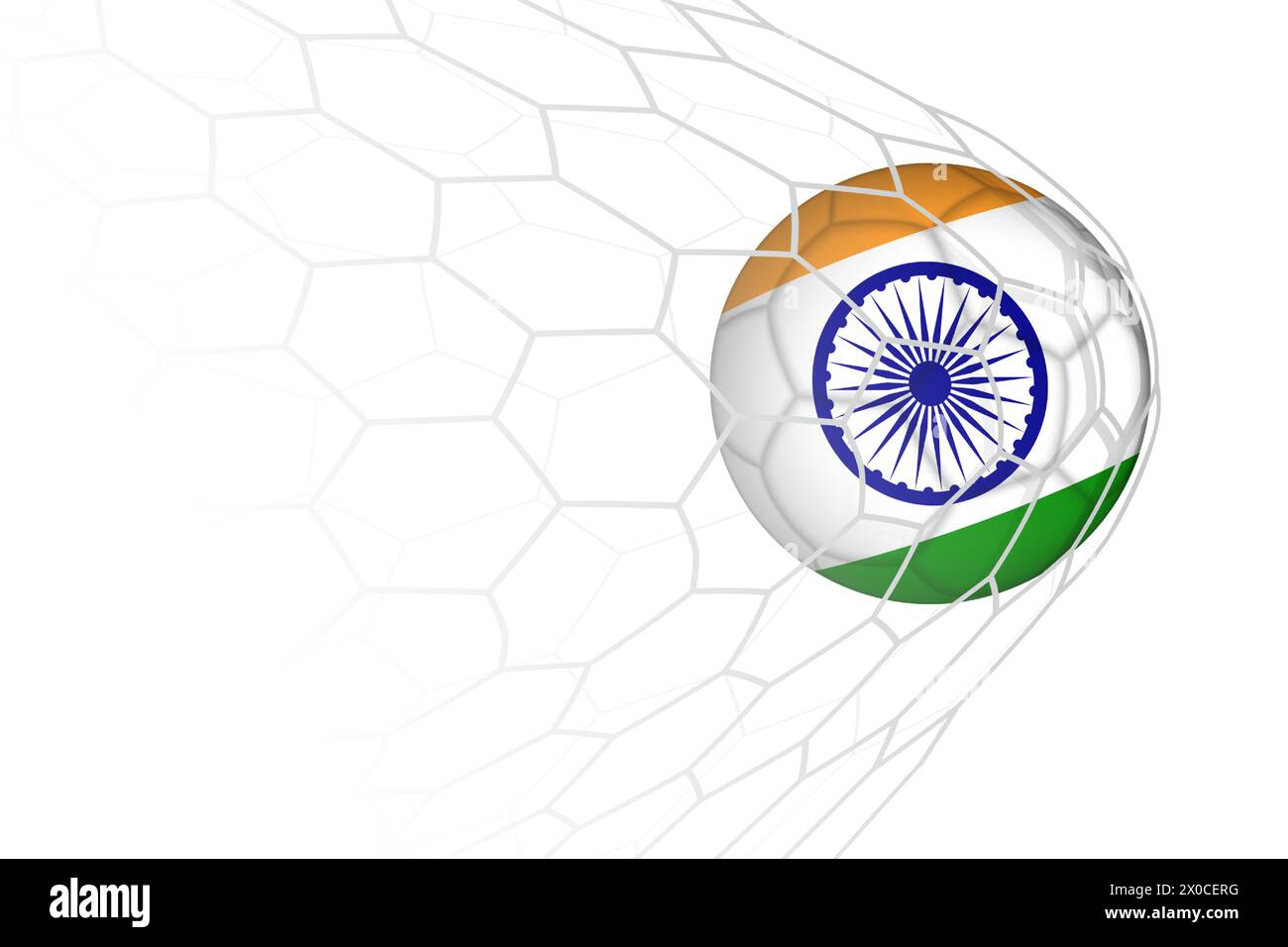 India flag soccer ball in net. Vector sport illustration Stock Vector ...