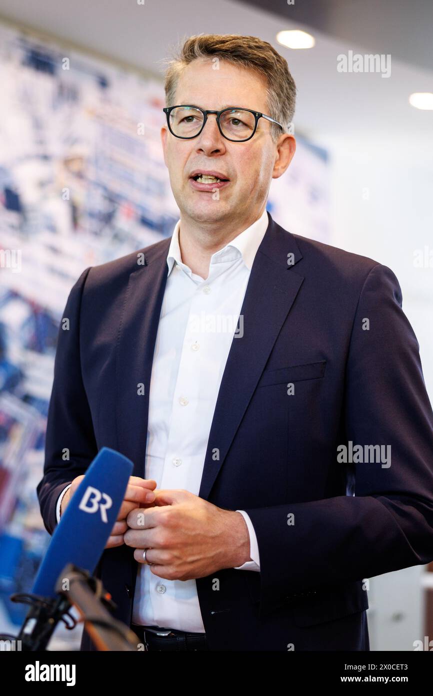 11 April 2024, Bavaria, Garching Bei München: Markus Blume (CSU ...