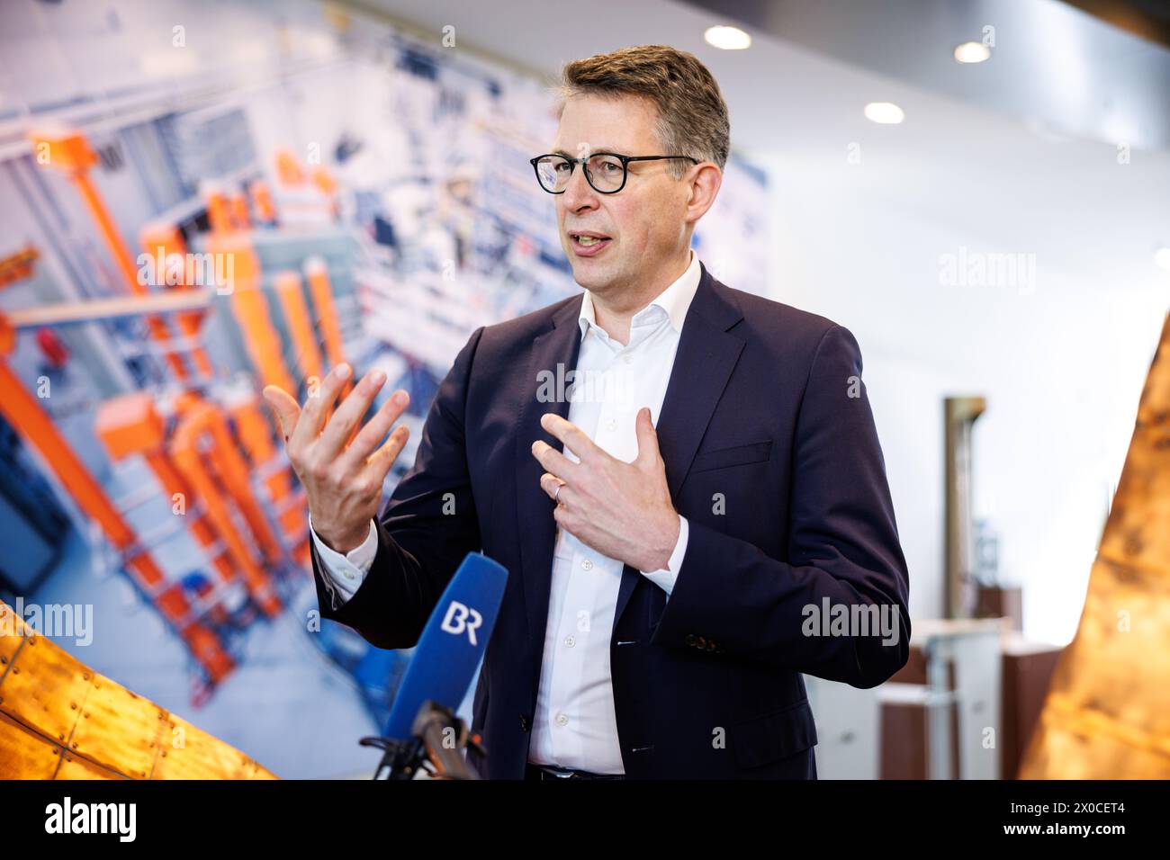 11 April 2024, Bavaria, Garching Bei München: Markus Blume (CSU ...