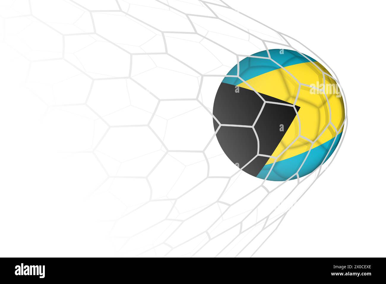 The Bahamas flag soccer ball in net. Vector sport illustration Stock ...