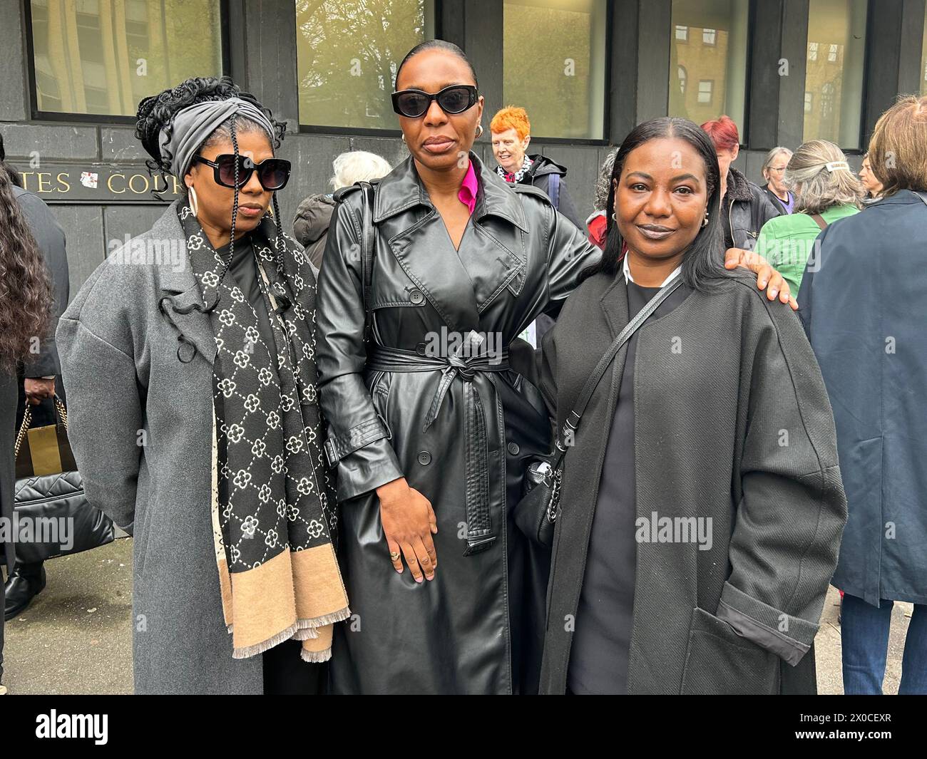 (left to right) Danae Thomas, Divina Riggon and Selma Taha outside ...