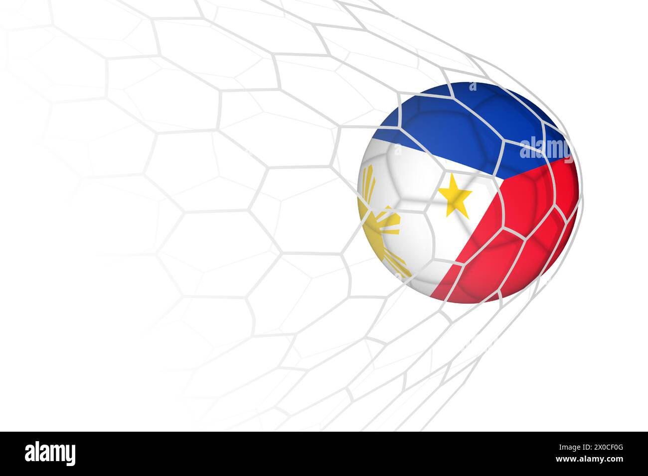 Philippines flag soccer ball in net. Vector sport illustration Stock ...