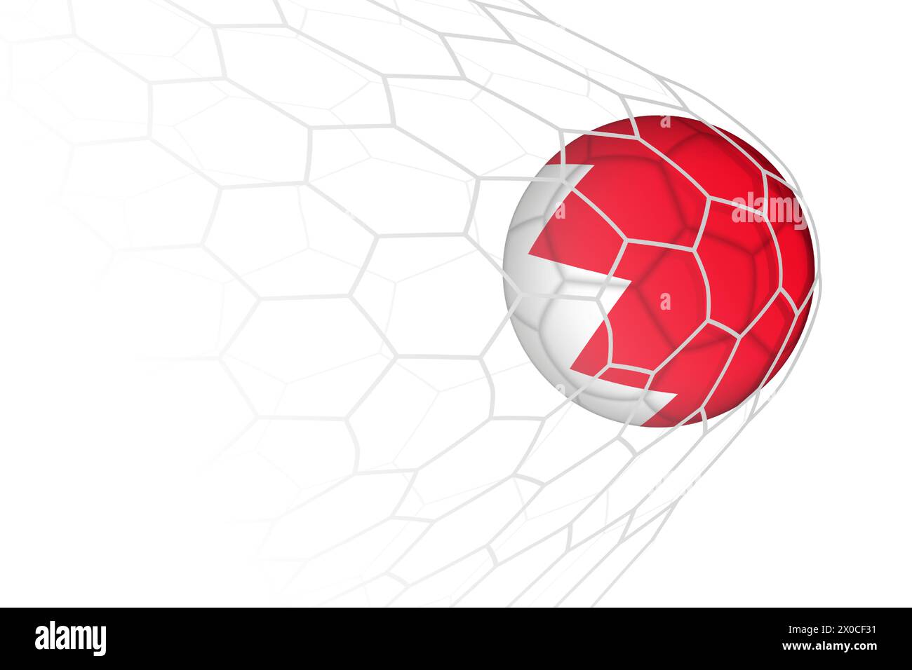 Bahrain flag soccer ball in net. Vector sport illustration Stock Vector ...