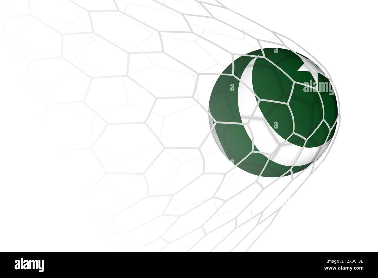 Pakistan flag soccer ball in net. Vector sport illustration Stock ...